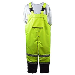 Petra Roc unisex adult Cargo ANSI ISEA 107 2015 Class E Waterproof Quilted Thermal Bib Rain Pants Size 5X, Lime/Black, 5X US