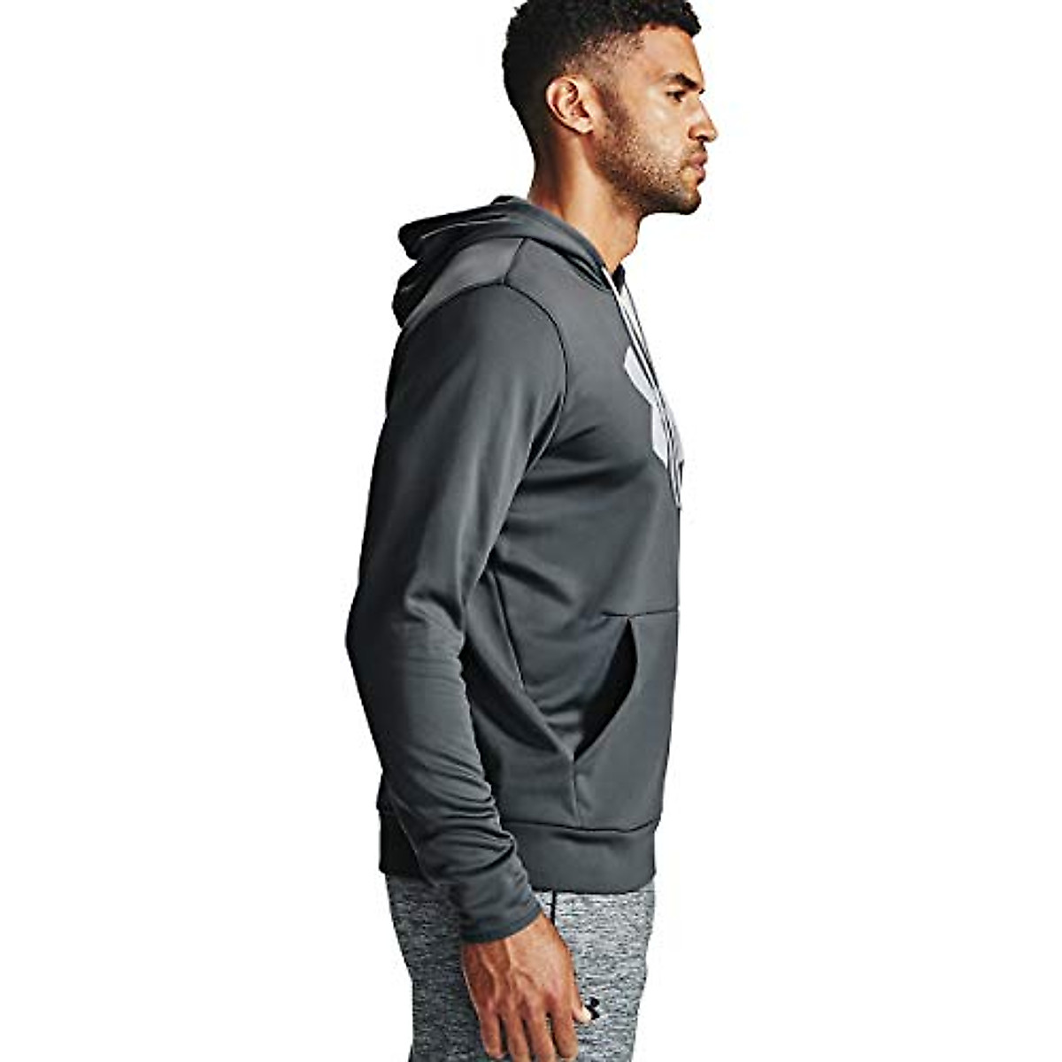 Under Armour mens Armour Fleece Big Logo Hoodie , Pitch Gray (012)/Halo Gray , XX-Large