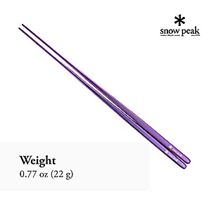 Snow Peak Titanium Chopsticks - Essential & Durable Camping Cutlery - Titanium Chopsticks with Carry Case for Convenient Storage & Packing - Utensils for Camping, HIking & Home - Purple