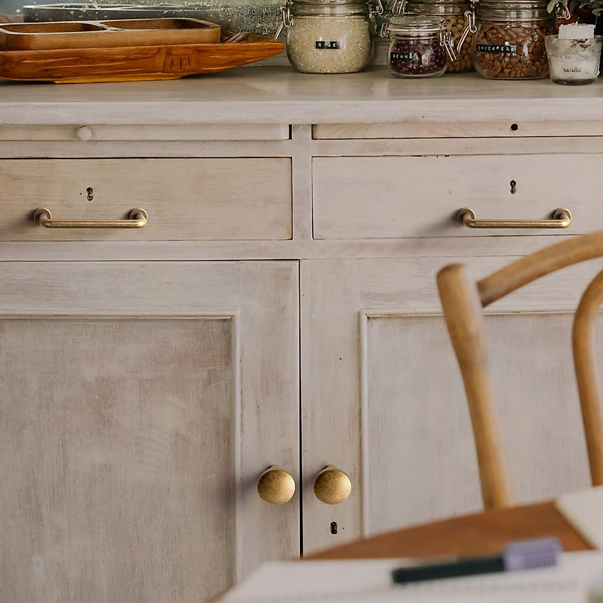 Yanxia Set of 24, 3 Inches Center to Center SleekTouch Antique Brass Cabinet Pulls - Contemporary Handles for Kitchen and Bathroom Cabinets Zinc Alloy Made Hardware