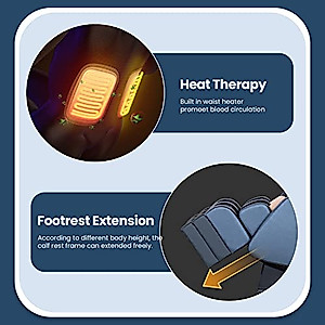 Massage Chair,Full Body Zero Gravity Recliner Chair with Smart Large Screen Bluetooth Speaker Wormwood Back and Calf Heating Therapy Foot Roller Air Massage System for Home Office,Black