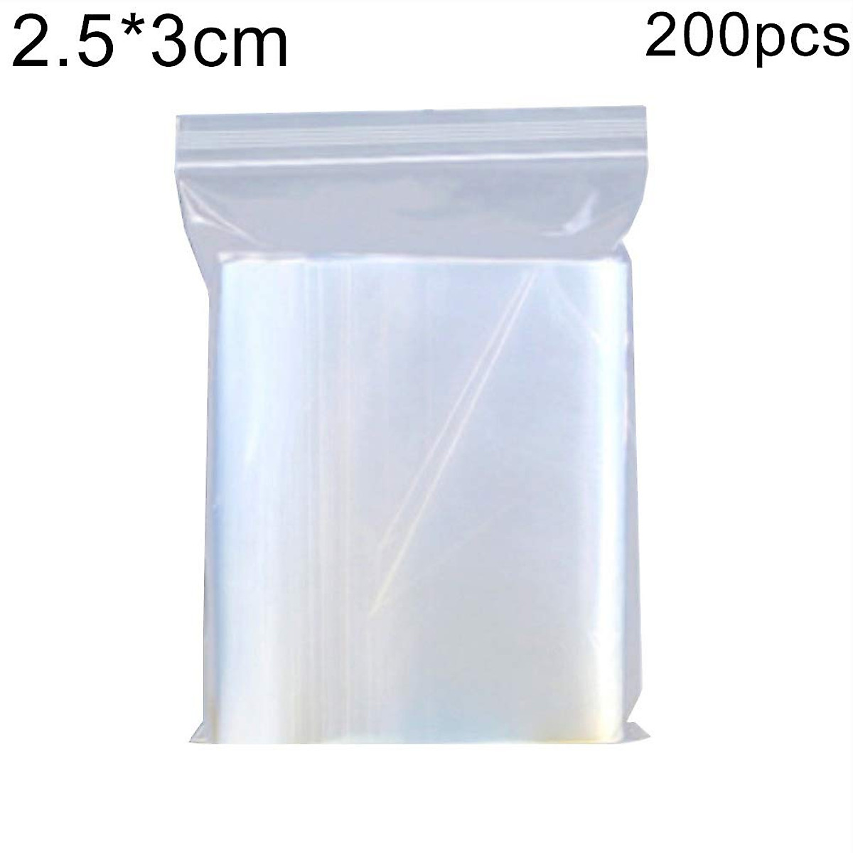 BENBOR 200Pcs Plastic Sealed Bag Clear Thickened Food Storage Packing Bag Jewelry Reclosable Self Seal Bags Ziplock Bag 2.5 * 3cm
