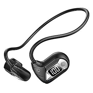 Open Ear Headphones Wireless Bluetooth, Air Conduction Earbuds Bluetooth 5.3 For Sports, 20h Playtime Touch Control Headset For Running, Cycling, Hiking, Driving，Earphones Gift for Men Women(Black)