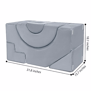 MeMoreCool Foam Climbing Toddler Couch Modular Kids Sofa, Sectional Baby Couch for Climb Crawl, Kid Play Couch Convertible Children Sofa Bedroom Playroom Furniture, Play Sofa with Slide & Stair