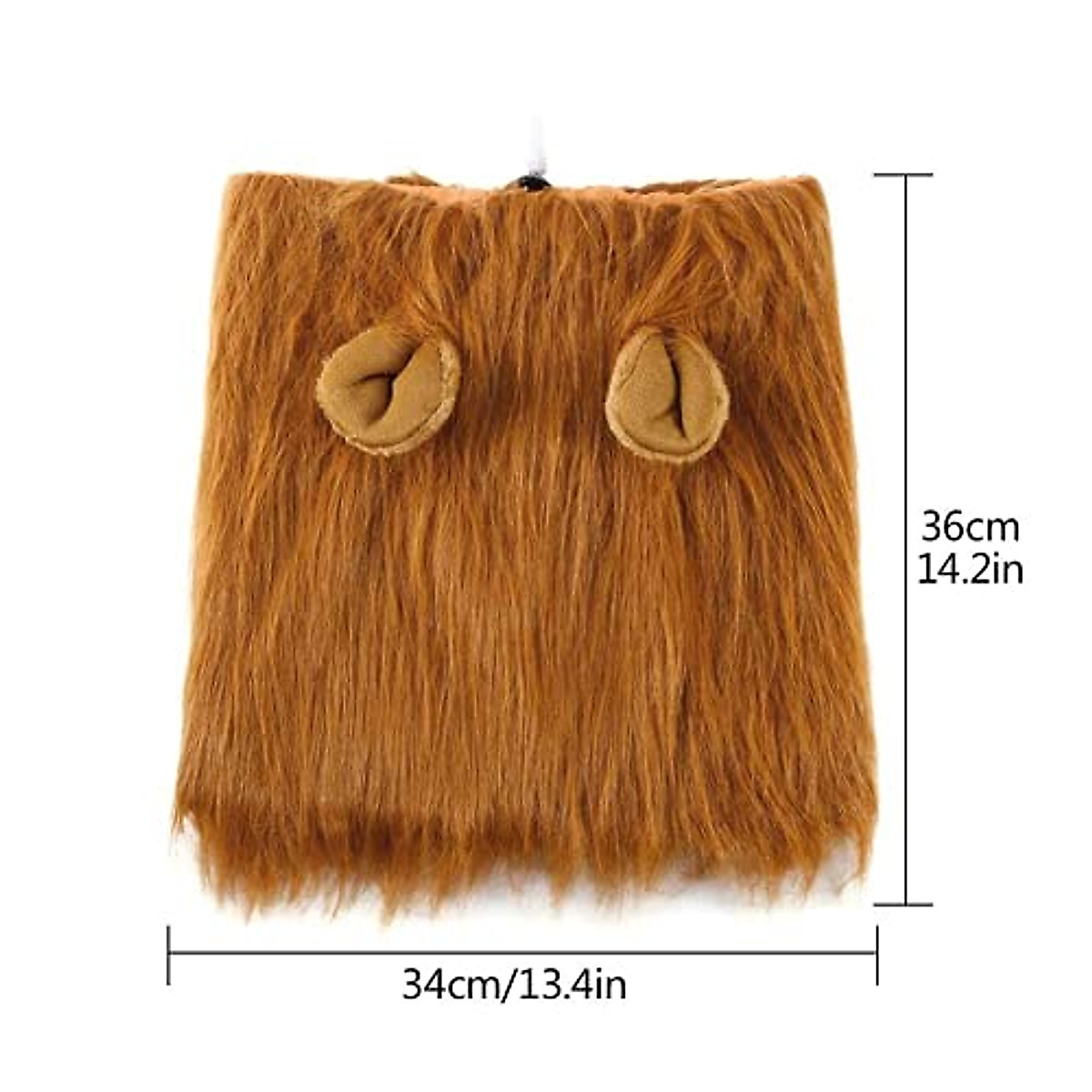 Dog Lion Mane Wig-Light Brown Adjustable Comfortable Funny Wig with Ears for Dog Costume Pet Fancy Hair Clothes Dress for Halloween and Christmas Party