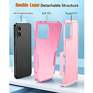 JXVM for Moto G-Power/G-5G 2023 Case: Dual Layer Heavy Duty Tough Rugged Lightweight Slim Shockproof Protective Phone Case | Durable Phone Cover for Motorola G Power & G 5G 6.5inch 2023 (Girly Pink)
