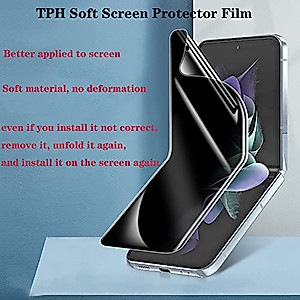 3 Pack Privacy Screen Protector Compatible with Samsung Galaxy Z Flip 4 5G 2022,Anti-Peep 1PCS Outside Screen Protector+1PCS Inside Screen Protector+1PCS Side Protector Film For Z Flip 4 5G Smooth