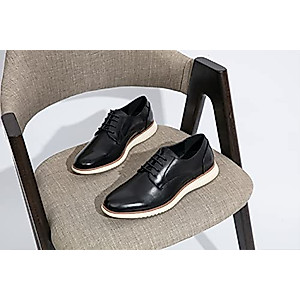 Jousen Men's Black Dress Shoes Formal Lace Up Casual Dress Shoes for Men Oxfords Shoes (AMY733 Black 10)