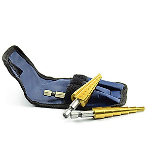 Step Drill Bit- 3 Pcs Step Drill Bits for Metal, Stepped Drill Bit Set for Plastic, Wood, Sheet Metal