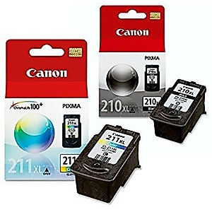 Canon PG-210 XL and CL-211 XL Ink Pack Bundle, Compatible to MP495,MP280,MP490,MP480,MP270,MP240, MX420,MX410,MX350,MX340 and MX330
