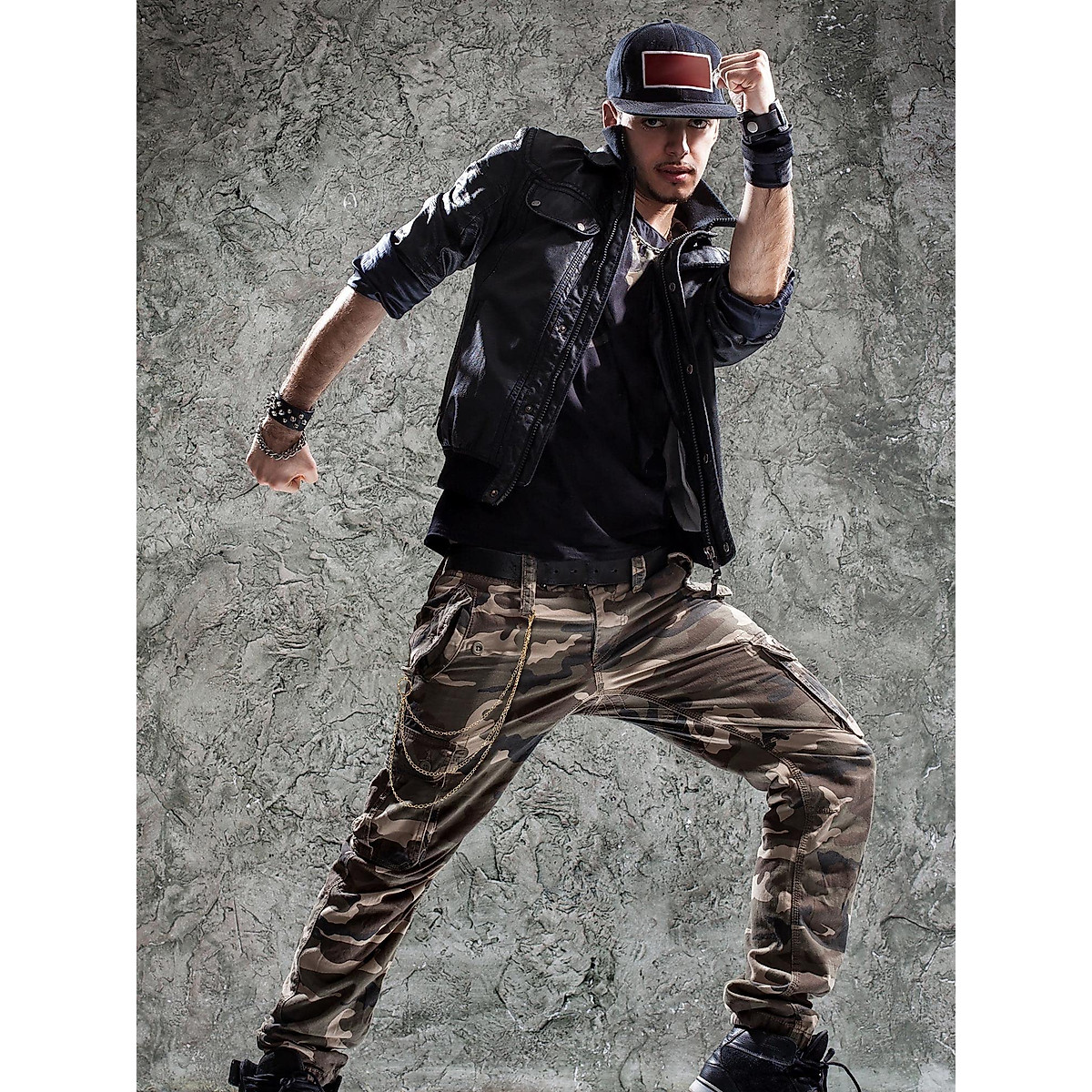 5 Pieces Chain Belt Jeans Pants Chain Pocket Waist Chain Multi-Layer Hip Hop Metal Wallet Chain for Men Women (Butterfly, Heart,Gold)