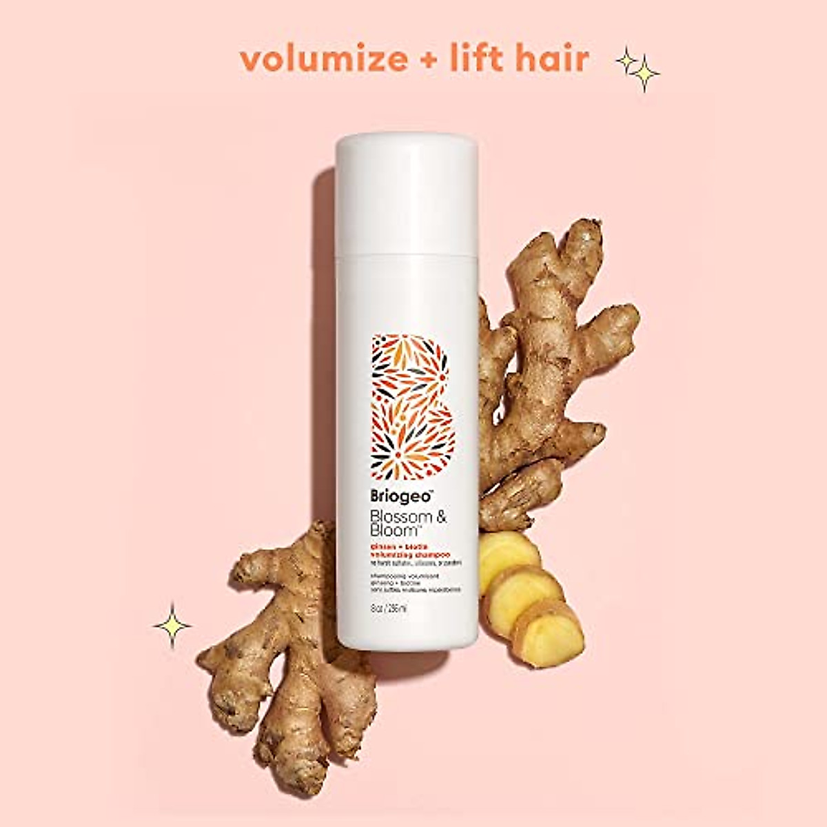 Briogeo Blossom & Bloom Ginseng + Biotin Volumizing Shampoo, Volumizing and Plumping for Fine, Thin, Limp Hair, Vegan, Phalate & Paraben-Free, 8 oz