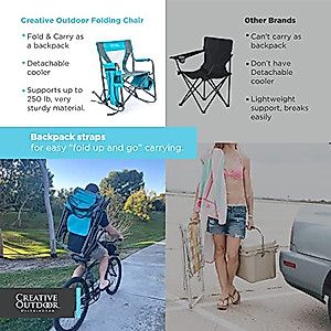 Creative Outdoor Collapsible Folding Rocking Director Chair | Folding Chair for Camping Picnic Beach Patio (Teal/Gray)