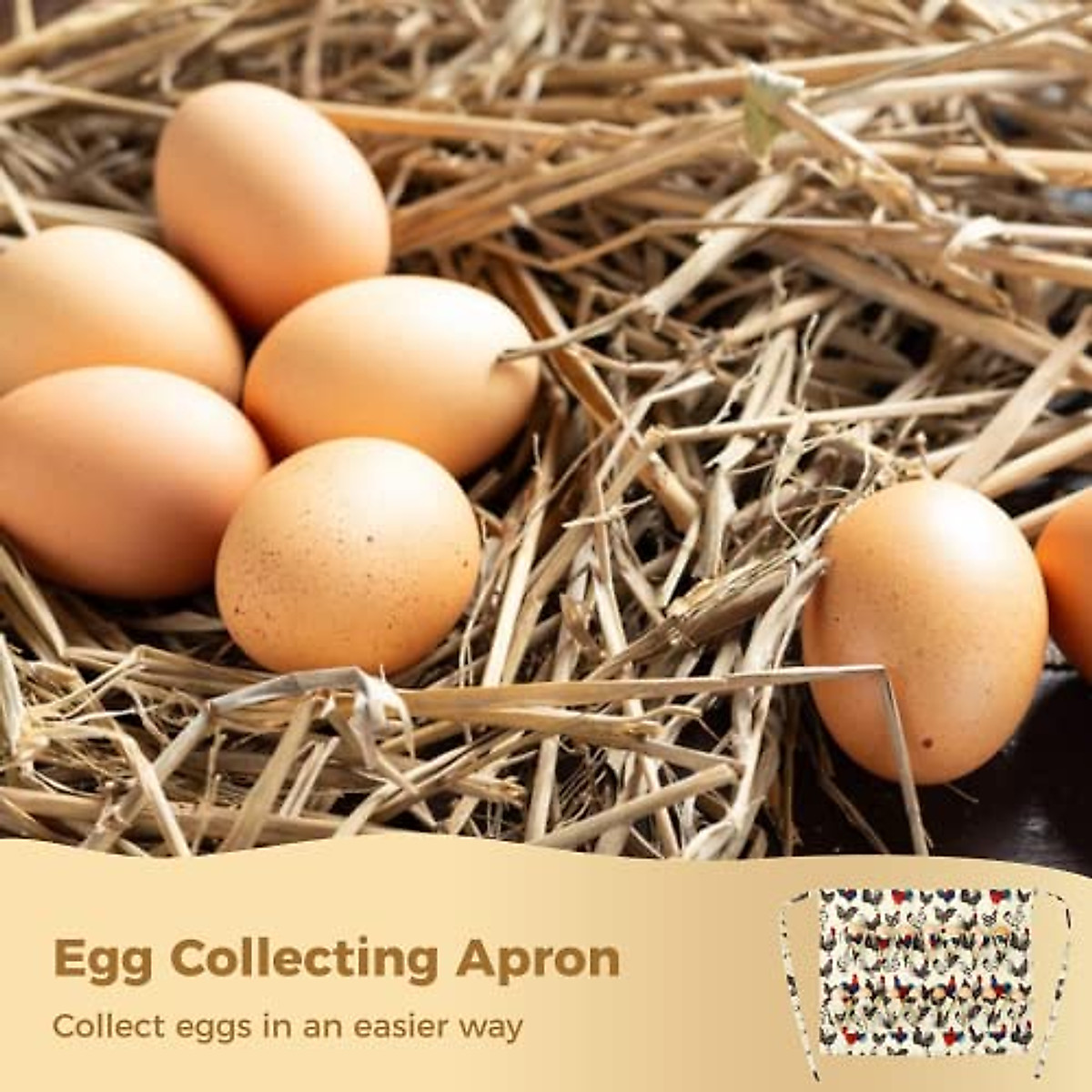 Homaisson Egg Apron, 15 Pockets Durable Canvas Egg Collecting Holding Apron Egg Gathering Apron for Chicken Duck Goose Eggs, Egg Carrier Canvas Apron for Housewife Farmhouse