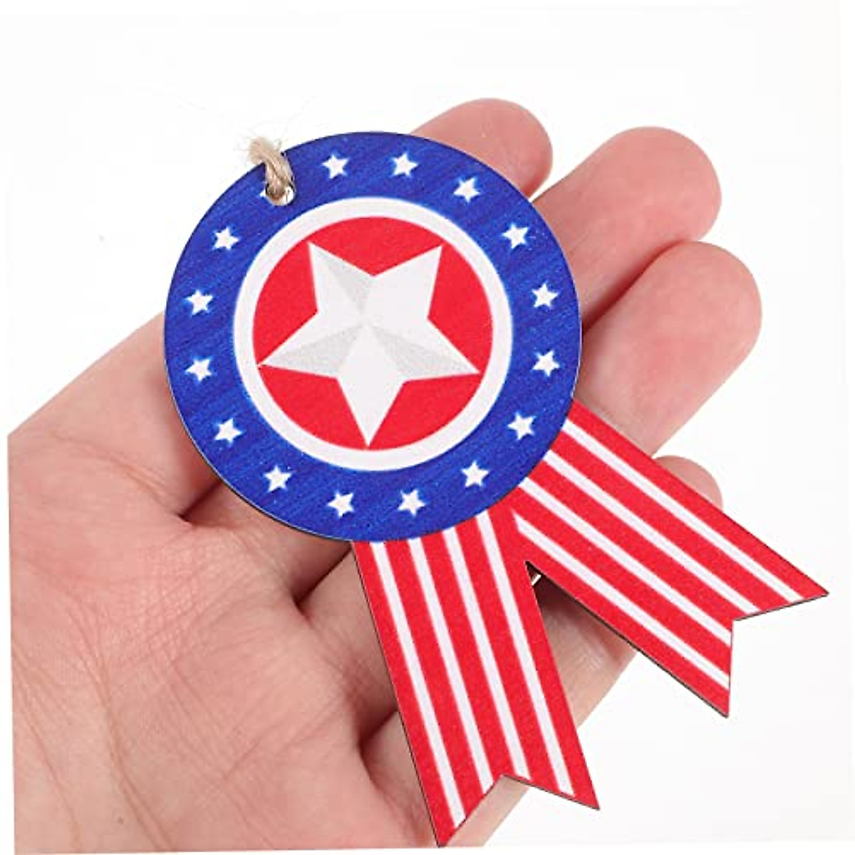 Hanging Wall Decor Outdoor Decor 6pcs Independence Day Pendant Medal at Home Wooden Front Door Decor