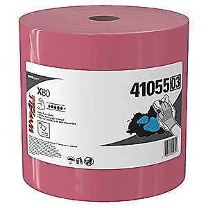 WypAll Power Clean X80 Heavy Duty Cloths (41055), Extended Use Cloths Jumbo Roll, Red, 475 Sheets / Roll; 1 Roll / Case
