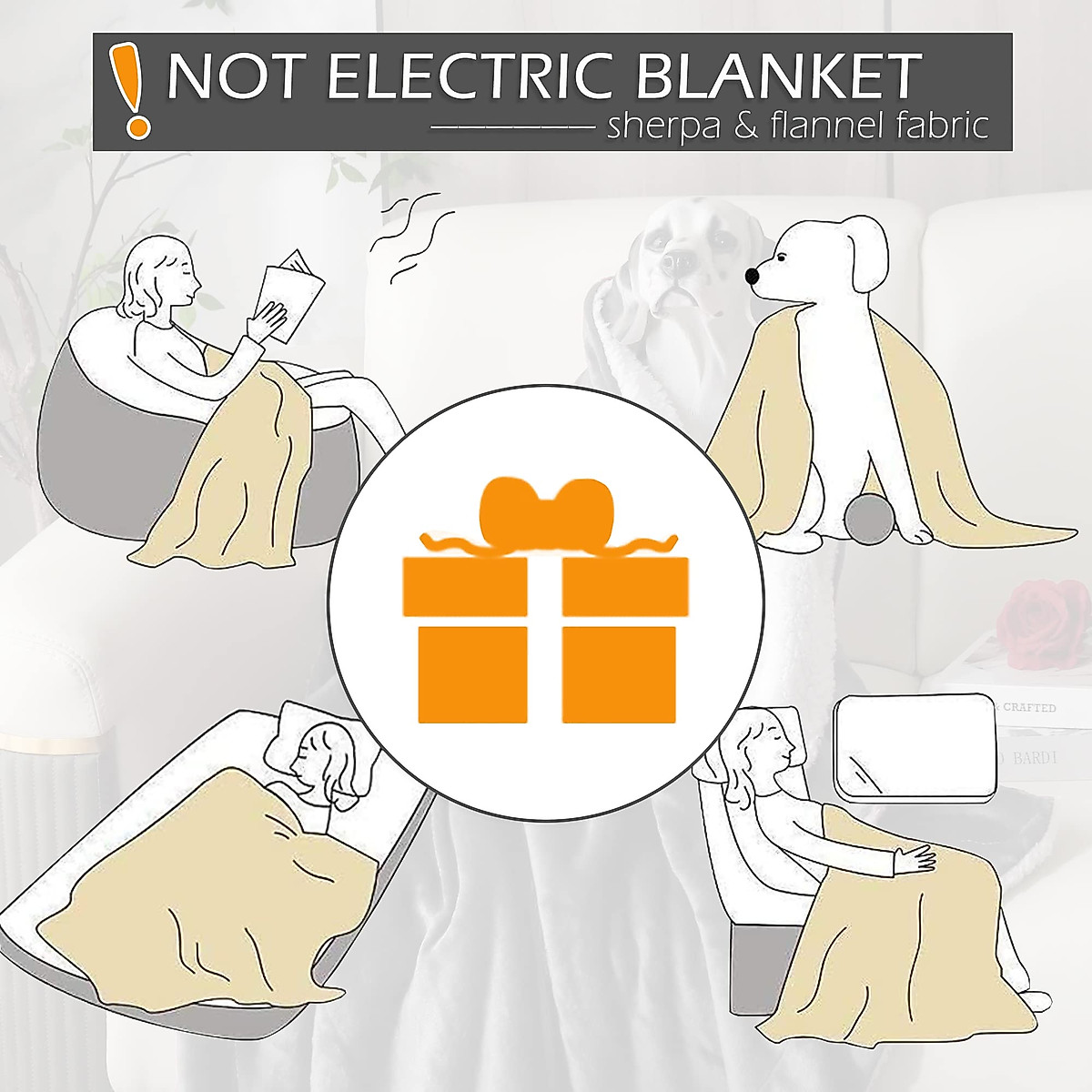 VIECOMOA Sherpa Fleece Throw Blanket for Couch (50"x 60", Dark Grey), Dual Sided Warm Thick Plush Blankets and Throws for Winter Super Soft Cozy Fuzzy Blanket for Baby Kids Infant Nursery