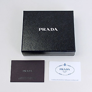 Prada Black Leather W/metal logos Coin case 1MM268 Nero