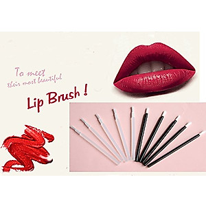 Huachnet Disposable Lipstick Gloss Wands with Soft Brush Head Makeup Kits-Pack of 100 (Black-Nylon Hair Lip Brush)