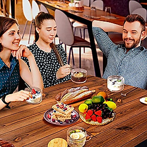 4 Pcs Vintage Glass Coffee Mugs, Overnight Oats Containers with Lids and Spoons, 14oz Clear Glass Tea Cups, Cute Coffee Bar Accessories, Iced Coffee Glasses, Ideal for Cappuccino, Tea, Latte, Oats