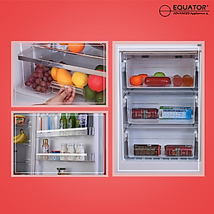 Conserv 24in RETRO BOTTOM MOUNT 11cf Refrigerator Fast Freeze 110V in Red