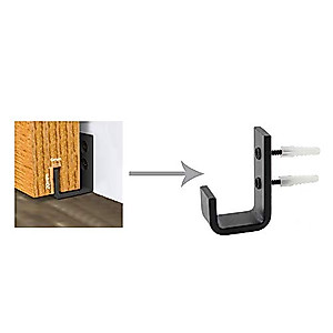 ZEKOO Sliding Barn Door Hardware Door Bottom Floor Guide Wall Guide with Screws Matte Black