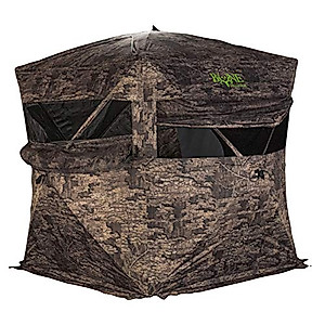Rhino Blinds x Bone Collector R600BC-RTT 3 Person Hunting Ground Blind, Realtree Timber
