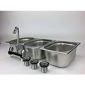 Concession Sink 3 Large Compartment Stand Food Truck Trailer