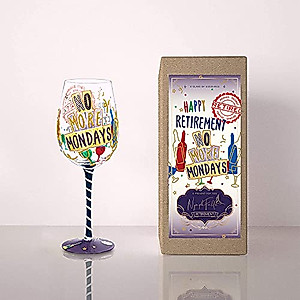NymphFable Hand-painted Retirement Wine Glass Personalised Gift for Friend Family 15oz (Multi-Retirement)