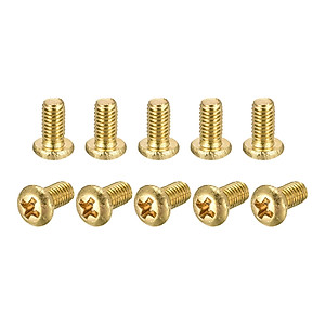 uxcell Brass Machine Screws, M3x6mm Phillips Pan Head Fastener Bolts for Furniture, Office Equipment, Electronics 36Pcs