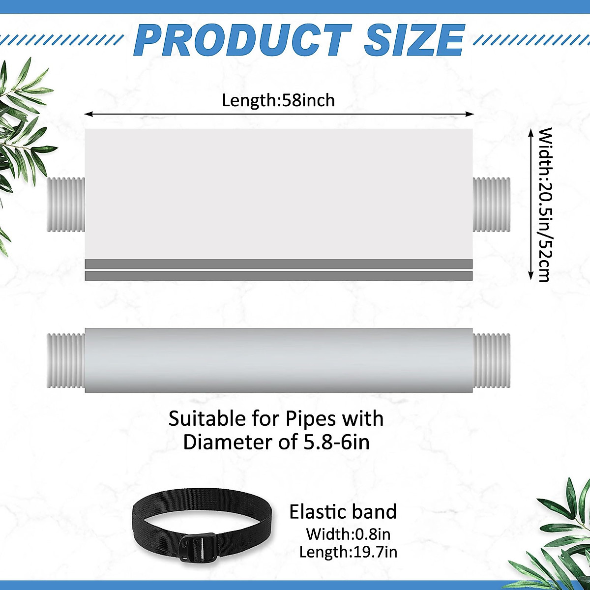 Outus 2 Pcs Air Conditioner Hose Cover Wrap - Ac Hose Duct Vent Cover Sleeve Insulated Cover for Portable Ac for 5 & 5.9 Diameter Exhaust Hoses Tube (Gray)