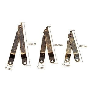 Dophee 2Pcs Antique Bronze Rotatable Folding Lid Support Stay Hinges for Home Furniture Cabinet Wooden Boxes Cases Display - 4.41"x 2.64"x 0.43