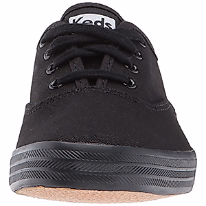 Keds Women's Champion Original Canvas Lace-Up Sneaker, Black/Black, 7 M US