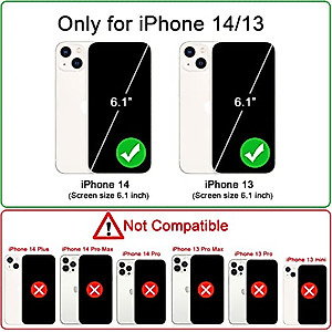 OWLSTAR Cute Neon for iPhone 14 Case & iPhone 13 Case Clear, Flexible Slim TPU Shockproof Transparent Bumper Protective Phone Case for Women and Girls (Hot Pink)