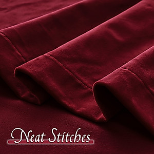 RYB HOME Red Velvet Curtains 108 inch for Theater, Room Darkeing Velvet Drapes Elegant Holiday Decoration for Party Family Gathering Chritmas Backdrop for Living Room, W52 x L108 inch, 2 Panels