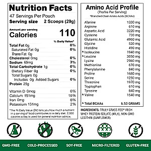 AGN Roots Grass Fed Whey Protein Powder Isolate - Unflavored - Unsweetened - Certified Entire Life On Pasture - A Greener World - ASPCA Registered Brand List - Informed-Sport - 3lbs