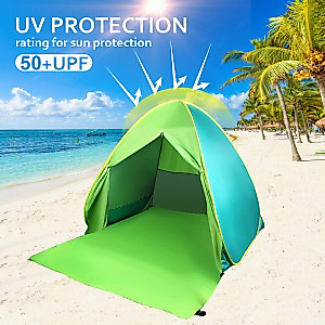 FBSPORT Beach Tent,Portable Pop Up Beach Shade Sun Shelter with UV Protection for 2-3 Person,Camping Beach Tent Instant Umbrella Baby Canopy Cabana