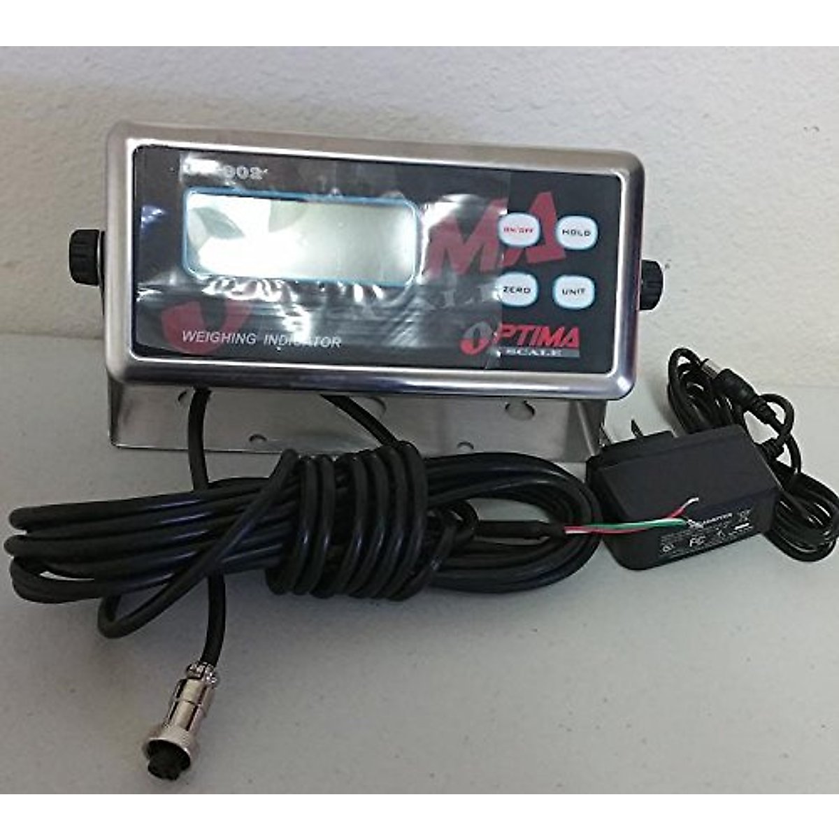 Scale Indicator LCD Readout with AC Adapter 110v-240v, Head for Load Cell,Units lb/kg/oz, New