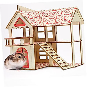 CRILSTYLEO 1 Set Hamster House Wooden Toys Sport Accessories Rat Accessories for cage Hamster Activity Center Hamster Accessories Dwarf Hamster Hideout Hamster Playing Castle Climbing Ladder