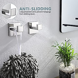 KOKOSIRI 32-Inch Single Towel Bar, Bathroom Towel Holder, Toilet Paper Holder, Bath Towel Hook Modern Robe Hook Coat Hook, Wall Mounted, SUS 304 Stainless Steel, Polished Chrome, B05A4-CH-L32