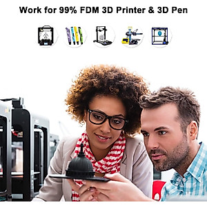 AMOLEN PLA 3D Printer Filament, PLA Filament 1.75mm Silk Black Shiny Red Gold Filament, 3D Printing Filament 1KG/2.2lb