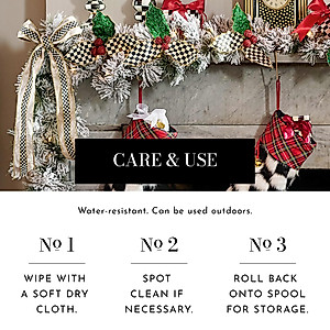 MacKenzie-Childs 3-Inch Courtly Velvet Ribbon, Gift-Wrapping and Christmas-Tree Ribbon, Christmas Decorations, 30' Long