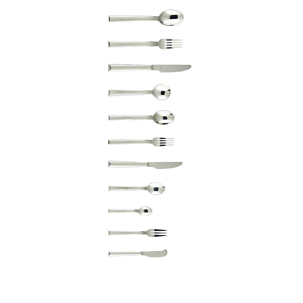 Fortessa Still 18/10 Stainless Steel Flatware Dessert/Oval Soup Spoon, Set of 12