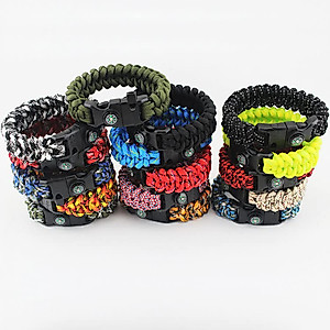 5 Pack Paracord Buckles Clips 5/8" Whistle Compass Buckle for Outdoor Camping Hiking Paracord Bracelet DIY Craft Project (Black)