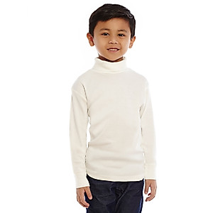 Leveret Boys Girls Kids Pullover Turtleneck 100% Cotton Turtleneck Off White Size 3 Years