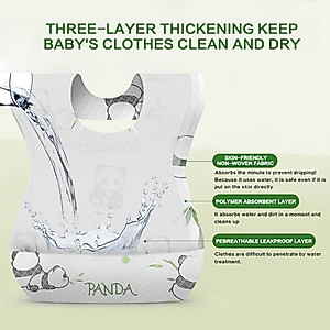 AiQiaoXin® 10PCS Baby Disposable Bibs-Individually Packaged,Soft, Leak Proof and Convenient, Suitable for Infants, Feeding, Traveling(Panda pattern)