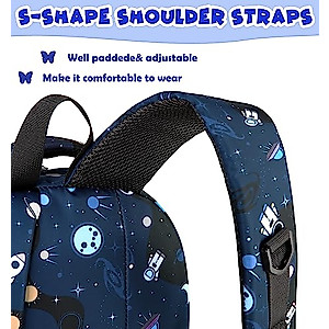 BLUEFAIRY Space Backpack for Boys Kids Elementary School Bags Middle School Primary School Bookbags Lightweight Sturdy Durable Spaceman Gifts Age 5-9 Mochilas Para Niño…