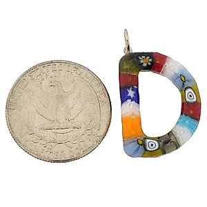 GlassOfVenice Murano Glass Alphabet Initial Pendant - Letter D