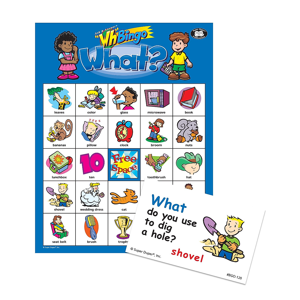 Super Duper Publications | Ask & Answer® Wh Bingo Board Game | Comprehension, Verbal, and Communication Skills | Who, What, Where, When, and Why Questions | Educational Resource for Children