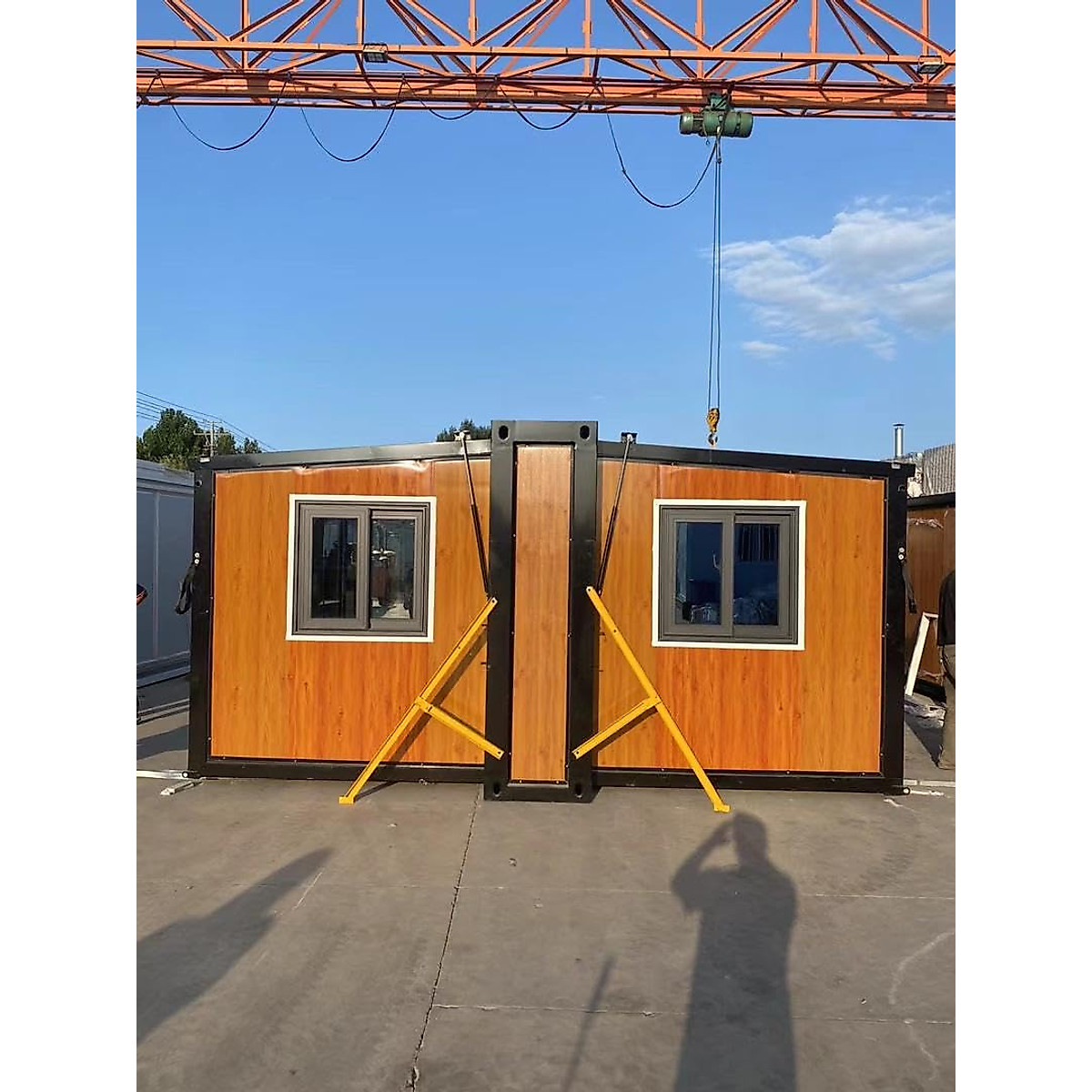 Prefabricated Stylish Expandable Home with 2 Rooms and 1 Bathroom & 1 Kitchen - Amazon prefab House - Folding House with Bathroom - Amazon Folding House, Foldable Tiny Home, Container Home 19 x 20 FT